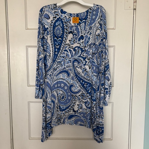 Ruby Rd. | Tops | Ruby Rd Blue And White Paisley Tunic Size Xl | Poshmark